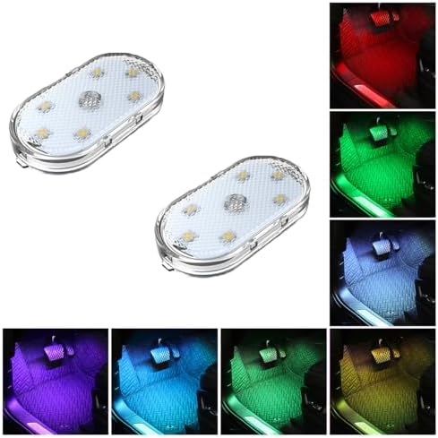 Amazon.com: Car Interior Wireless Led Lights, 7-Colors Car Ambient ...