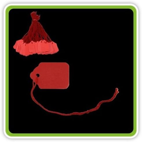 Amazon.com: 100 Red Strung Tickets 32 x 22 mm Price Tags String Swing ...
