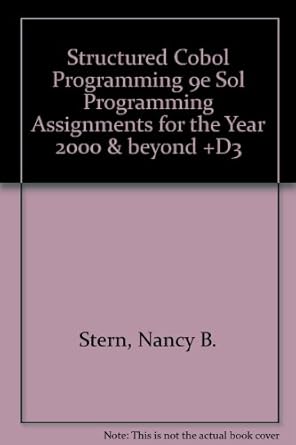 Buy Structured Cobol Programming 9e Sol Programming Assignments for the ...