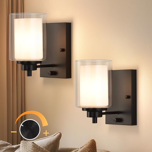 DIMMABLE Rustic Wall Sconces Farmhouse Bathroom Light Fixtures Over ...