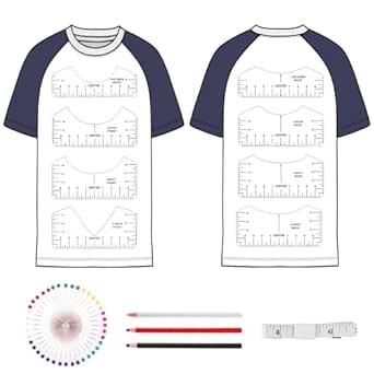Prasacco 13 Pcs Tshirt Ruler Guide Set, T-Shirt Alignment Ruler Guide ...