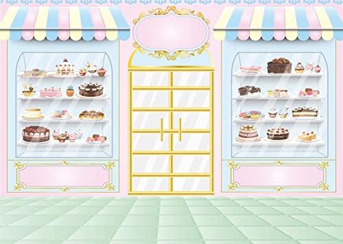 Amazon.com : BELECO 10x6.5ft Fabric Cake Shop Backdrop Sweets Bakery ...