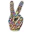 Amazon.com - Peace Sign Vinyl Sticker Hand Deuces Decal for Car ...