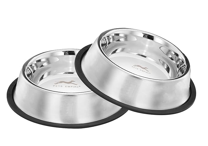 Unique PET Shop Stainless Steel Cat and Dog Feeding Bowls, Non-Slip ...