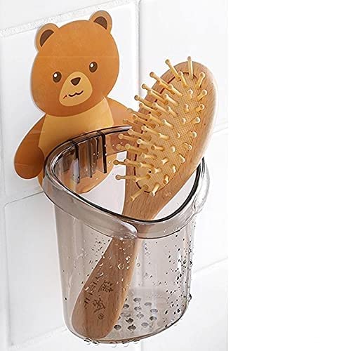GION Self Adhesive Wall Mounted Teddy Bear Tooth Brush Holder ...