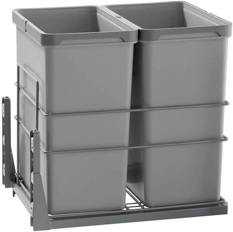 Cefito Rubbish Bin, 20L Twin Kitchen Pull Out Waste Bins Small Dual ...