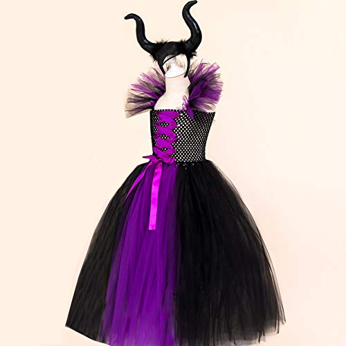 IBTOM CASTLE Kids Girls Maleficent Witch Devil Costume Fancy Evil Queen ...