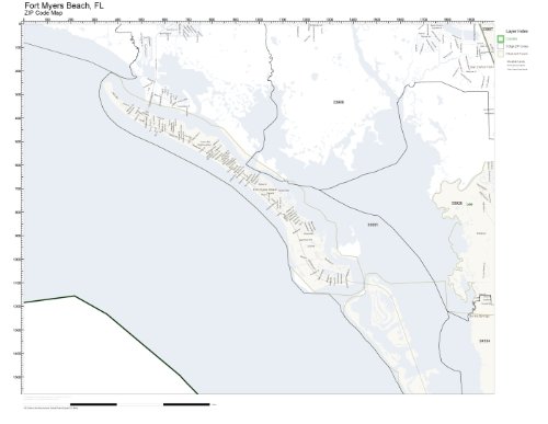 ZIP Code Wall Map of Fort Myers Beach, FL ZIP Code Map Laminated ...