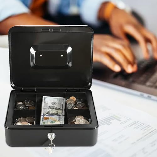 Snapklik.com : Xydled Locking Steel Medium Cash Box