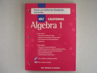 Holt Algebra 1 California: Focus On California Standards: Intervention ...