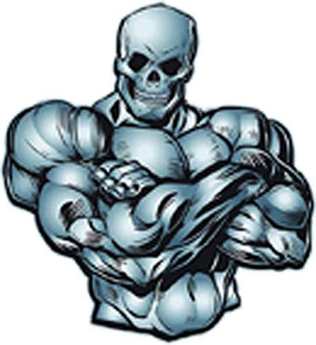 Crazy Muscular Fit Buff Muscle Skeleton Man Cartoon Vinyl Sticker (4" Tall, Gray) : Amazon.in ...
