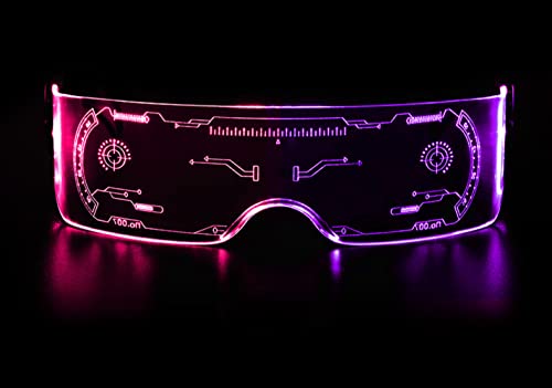 LED Visor Glasses Futuristic Glasses 7 Colors 4 Modes Cyberpunk ...
