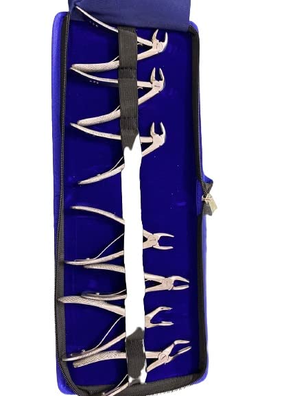 Dental Forcep Extraction Kit Set Of 10 Pcs In Pouch : Amazon.in ...