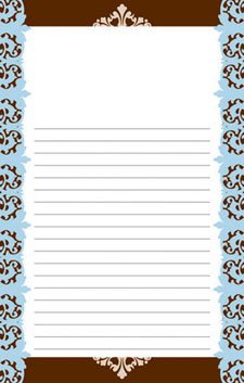 Note Sheets - Nicole Brown/Blue Note Papers w/ Acrylic Holder for Round ...
