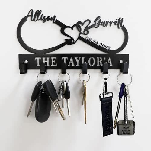 Amazon.com: Personalized Key Holder Sign Custom Infinity Metal Key ...