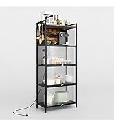 Amazon.com: REENLIV 5-Tier Bakers Rack with Power Outlet, Microwave ...