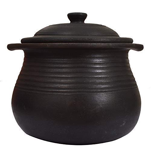 Buy Mitti Magic Black Clay Cooking Pot With Lid(Capacity 3.5Ltr ...
