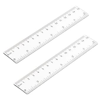 Winspeed 2 Pack 6 inch Clear Plastic Ruler Straight Shatterproof Rulers ...