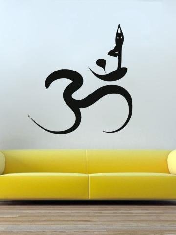 WALLMANTRA Om & Surya Namaskar Wall Decal Wall Sticker : Size M(24x26 ...