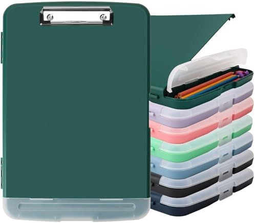 Amazon.com : Piasoenc Small Clipboard with Storage, A5 Organization Box ...
