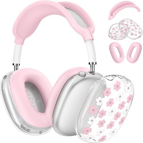 Amazon.com: Silicone Case for AirPods Max Headphones, Clear Flower Soft ...
