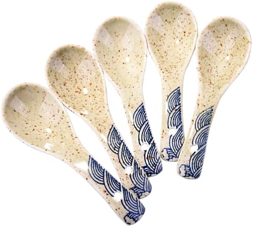 Amazon.com: Asian Soup Spoon Set of 4,Ceramic Ramen Spoons, Japanese ...