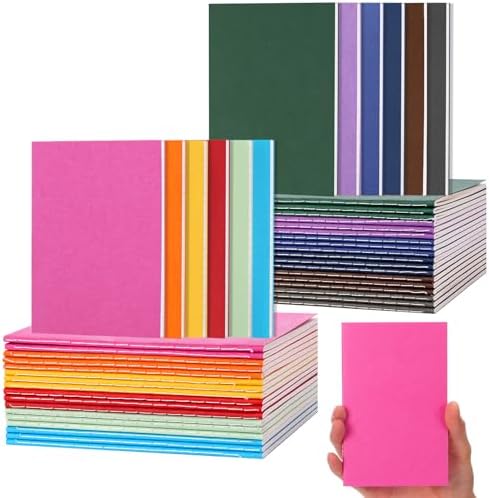 Amazon.com : Thenshop 50 Pack Mini Pocket Kraft Notebooks Bulk 4 x 4 ...