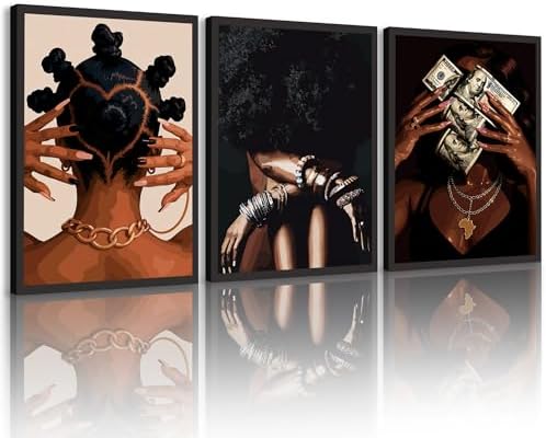 Amazon.com: Trendy Black Girl Wall Art African American Women Pictures ...