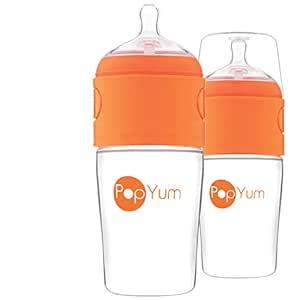 Amazon.com : PopYum 9 oz Orange Anti-Colic Formula Making/Mixing/Dispenser Baby Bottles, 2-Pack ...