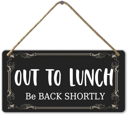 Amazon.com: Weytff Out To Lunch Be Back Shortly Wooden Front Door Sign ...