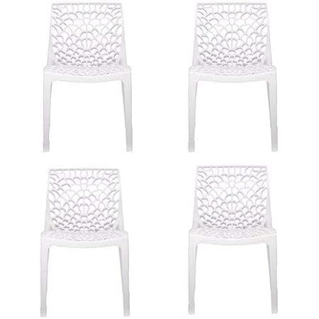 Supreme Web Plastic Chair(M. White)(4) : Amazon.in: Home & Kitchen