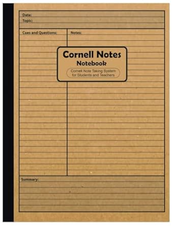 Amazon.com: Cornell Notes Notebook: Cornell Note Taking System for ...