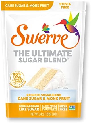 Amazon.com: Swerve Cane Sugar and Monk Fruit Reduced Sugar Blend, No Erythritol, Stevia Free ...
