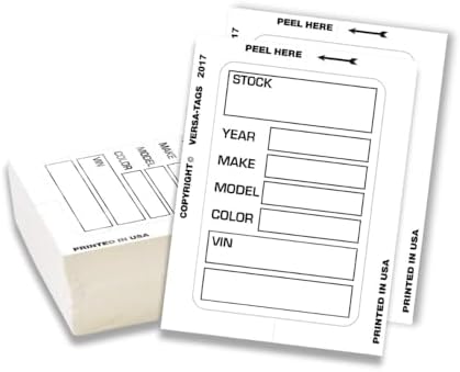 Amazon.com: Versa-Tags Kleer-bak Car Dealer Window Stock Stickers for ...