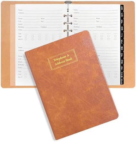 Amazon.com : Refillable Address Book with Alphabetical Tabs for ...