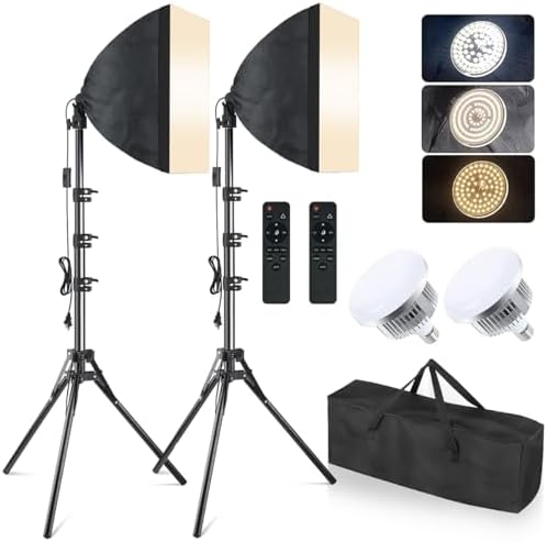 Amazon.com : MOUNTDOG Softbox Lighting Kit, 2X 16'' x 16'' Photography ...