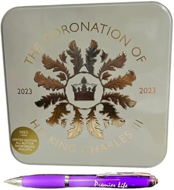 King Charles Coronation Limited Edition Biscuits White Tin - All Butter ...