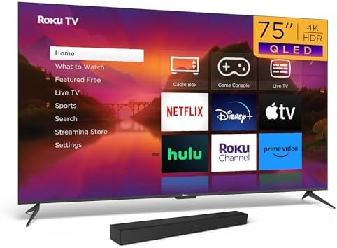 Amazon.com: Roku What's in The Box 75-Inch Plus Series 4K QLED TV TV ...