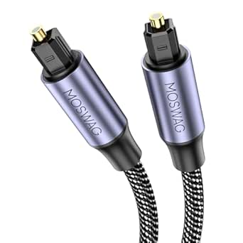MOSWAG Toslink Audio Cable 3.28FT/1M, Optical Male to Male Cable ...