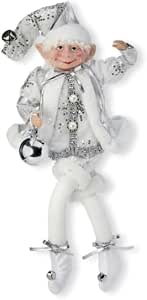 Amazon.com: The Bridge Collection 17" Silver & White Poseable Winter ...