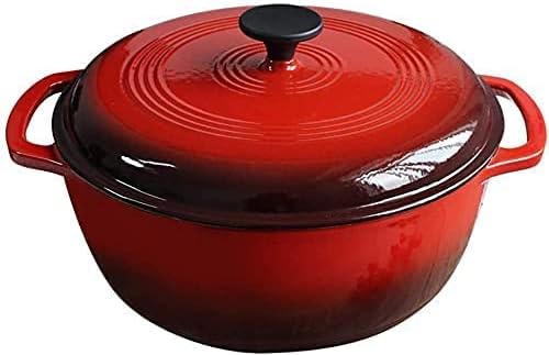 Amazon.com: ZYBB Large Enamel Stock Pots with Lid, Cast Iron Extra ...