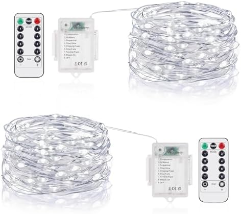 FANSIR Fairy String Lights, 2 Set 33ft 100 Led Fairy Lights Battery ...