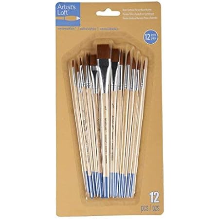 Amazon.com : Artists Loft Necessities White Synthetic Flat & Round ...