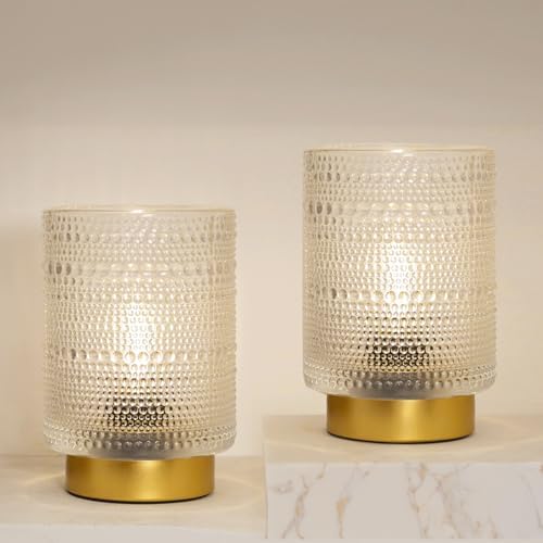 2 Pack Battery Operated Lamp with Timer, Cordless Table Lamps Bubble ...