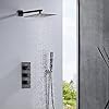 SaniteModar Unterputz Duscharmatur Set Schwarz mit Thermostat ...