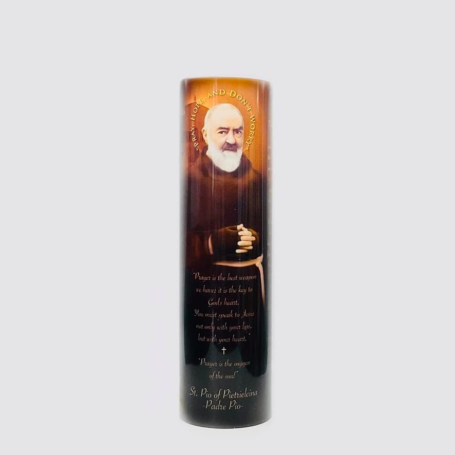 Amazon.com: THE SAINTS COLLECTION St Padre Pio, LED Flameless ...