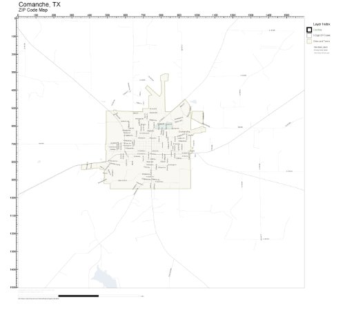 ZIP Code Wall Map of Comanche, TX ZIP Code Map Laminated: Amazon.com ...