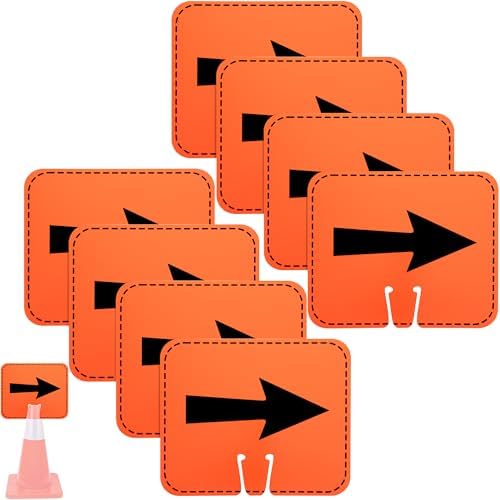 Amazon.com: Nkiy Quen 8 Pcs Traffic Cone Arrow Signs, 12.5" x 10.4 ...