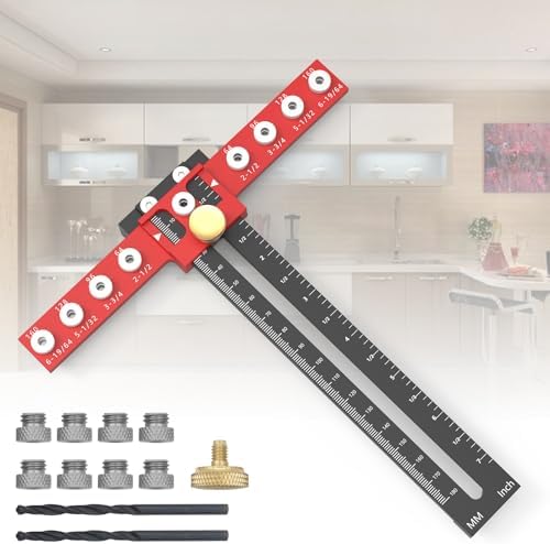 Shker Cabinet Hardware Jig, Aluminum Adjustable Drill Template Guide ...