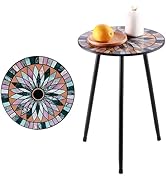 Amazon.com: 2 Packs 13" Metal Outdoor Side Tables Small Black Outside ...